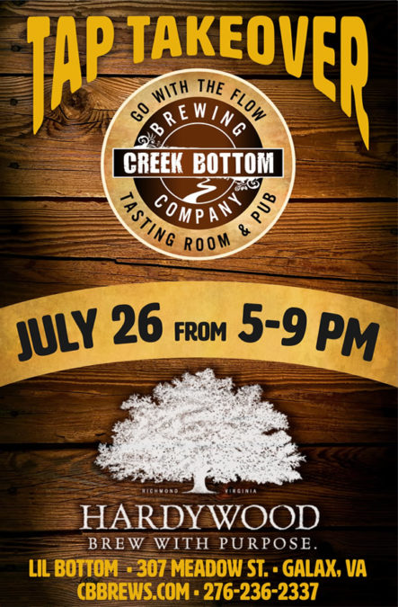 Hardywood Tap Takeover - Creek Bottom Brewing