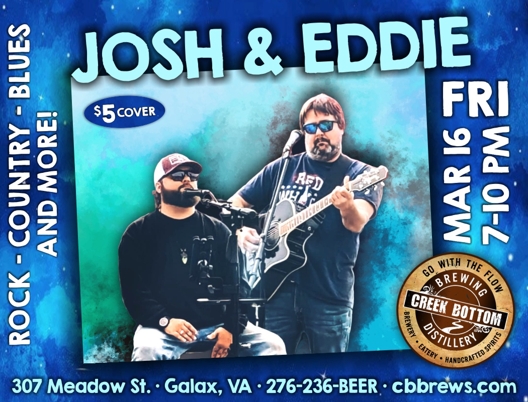 Josh & Eddie Onstage w/ Rock, Country & Blues - Creek Bottom Brewing