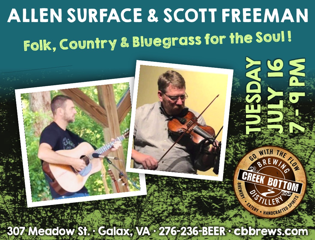 Allen Surface & Scott Freeman Onstage! - Creek Bottom Brewing